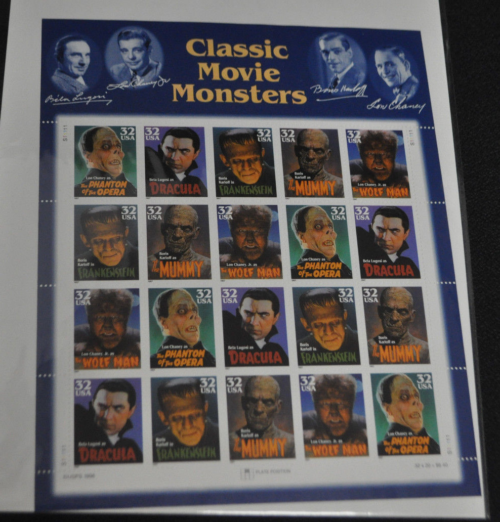 USPS CLASSIC MOVIE MONSTERS STAMP SHEET NM | eBay