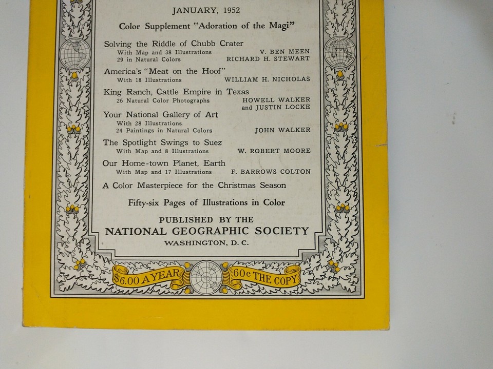 National Geographic Magazine VTG Back Issue January 1952 Solving Riddle ...
