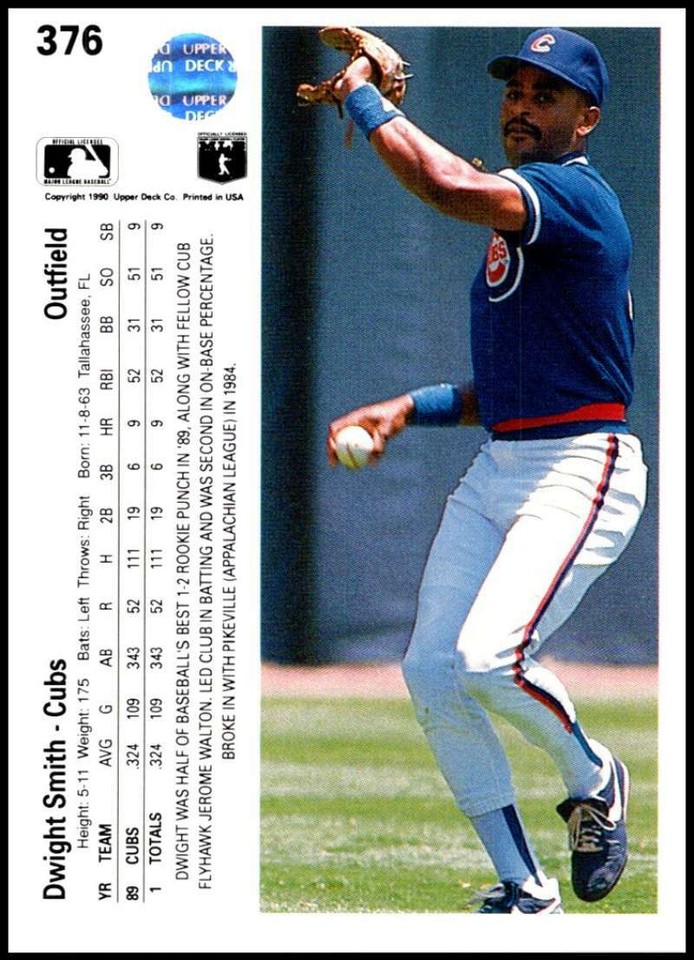 1990 Upper Deck #376 Dwight Smith Cubs | eBay