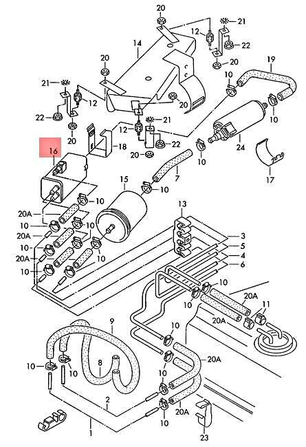 Genuine VW Golf Cabriolet Fuel Filter With: Fuel Compensation Tank ...