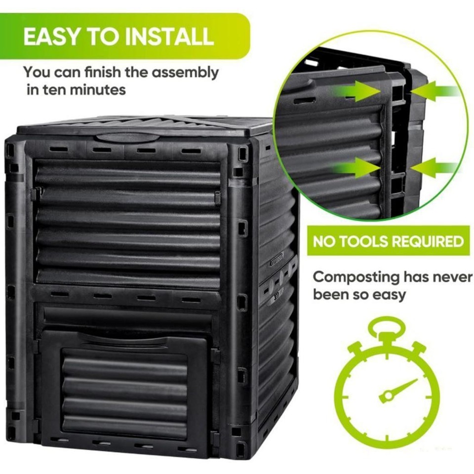 Kitchen Compost Bin Composting Container with Lid 80 Gallon 300L Large ...