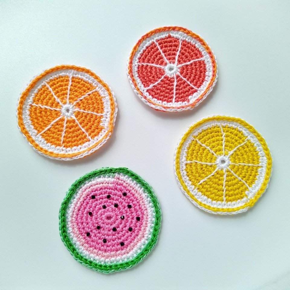 Car Drink Holder Coasters Absorbent Set of 2, 4 Fruit Homemade Funny ...