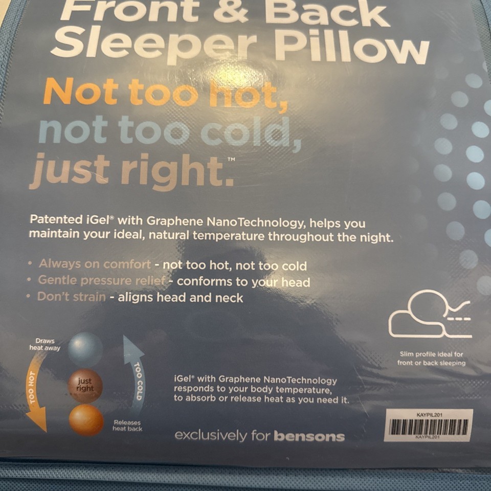 iGel NanoTech Graphene Front & Back Sleeper Pillow Brand New | eBay UK
