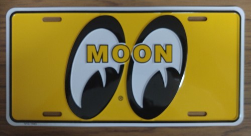 MOON MOONEYES EMBOSSED METAL LICENSE PLATE VINTAGE AUTO TAG OLD STOCK ...