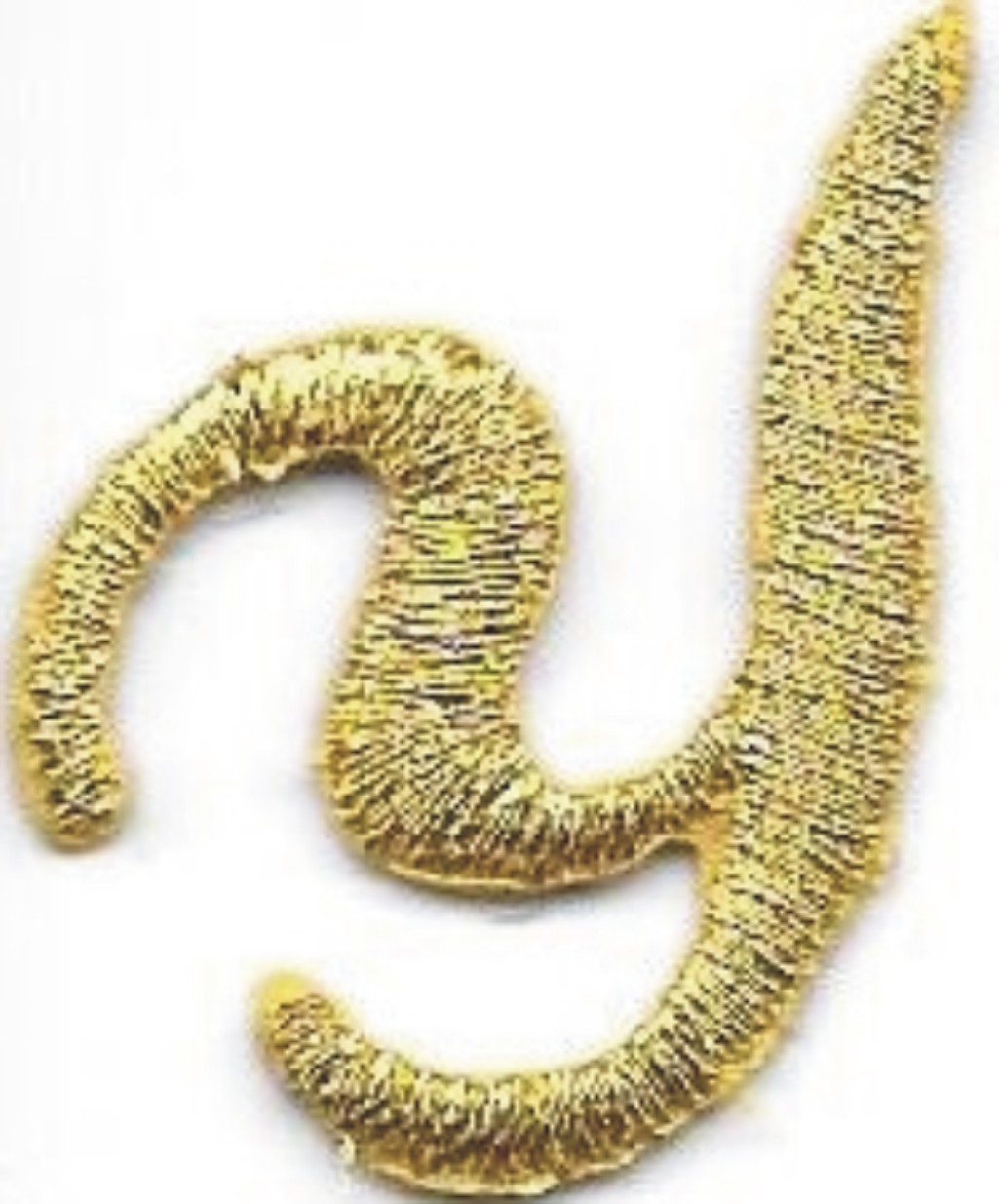 1 1/8" Fancy Metallic Gold Script Cursive Alphabet Letter Y Embroidered ...
