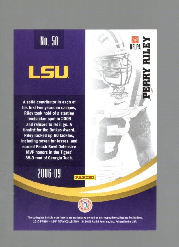 2015 PANINI LSU TIGERS MULTI-SPORT PERRY RILEY #50 BLACK 06/10 | eBay