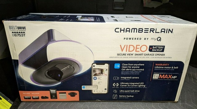 Chamberlain B6753T Video Battery Backup Integrated Camera and Garage ...