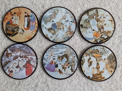 Korean Genre Picture Coaster Set of 6 Piece Collection (made in Korea ...