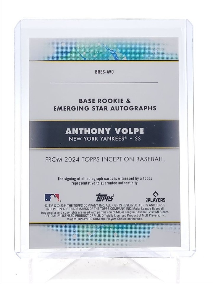 ANTHONY VOLPE 2024 TOPPS INCEPTION AUTOGRAPH MAGENTA RC AUTO /50 Q4060 ...