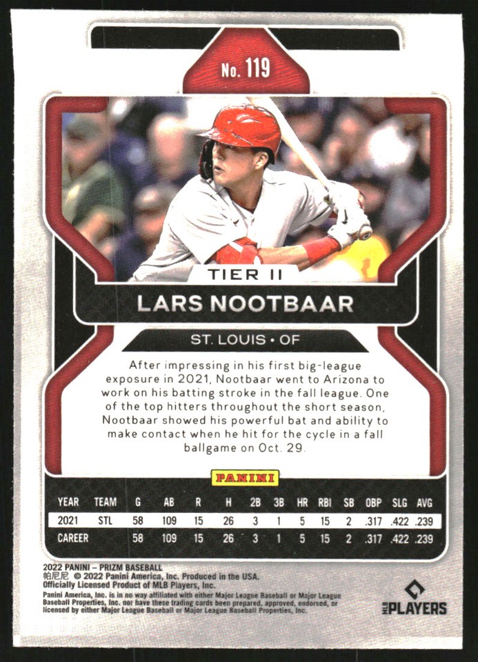 2022 Panini Prizm #119 Lars Nootbaar T2 Rookie Card | eBay