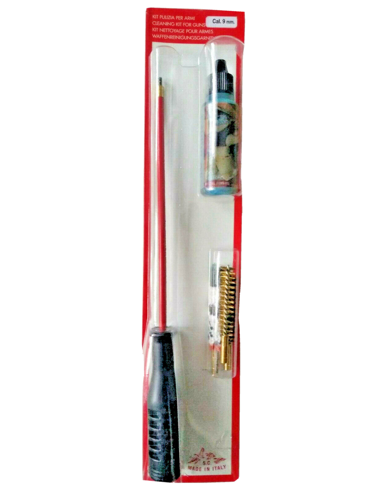 9mm Gun CLEANING KIT - Rod - 2 Brushes - Mop - Oil - Cal. 9mm | eBay UK