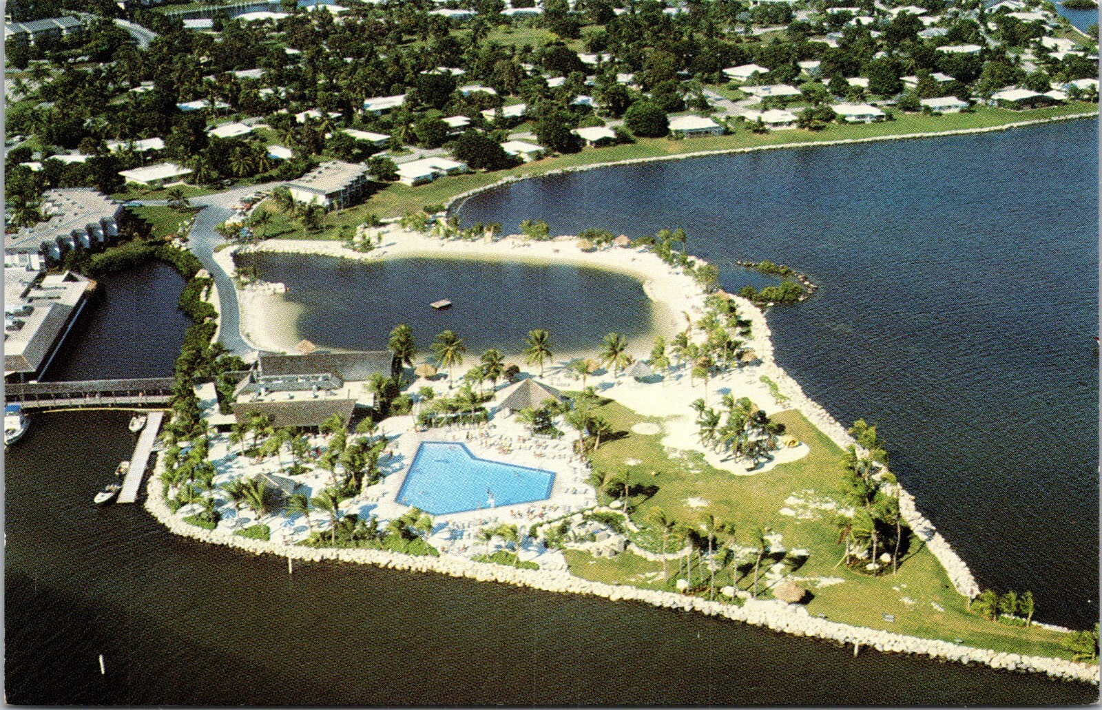 Postcard Aerial View Buccaneer Island Ocean Reefs place Key Largo Fla ...