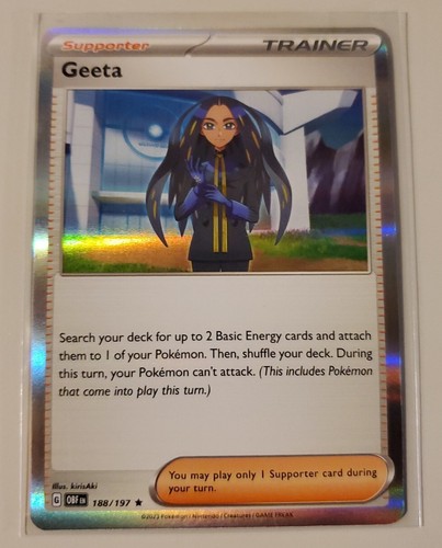 Geeta 188/197 Obsidian Flames Holo Rare Trainer Pokemon Card | eBay
