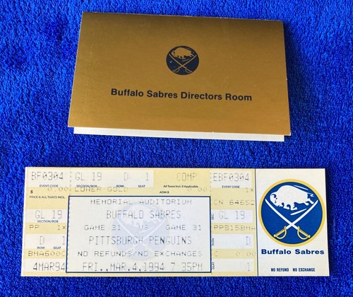 Marcus Allen / Buffalo Sabres Ticket Stub & Guest Pass - Oakland ...