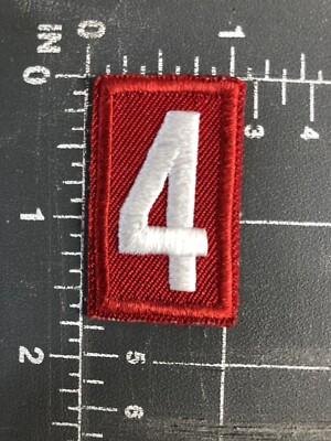 Boy Scouts of America BSA Red White Patch Troop Number # 4 Shoulder #4 ...