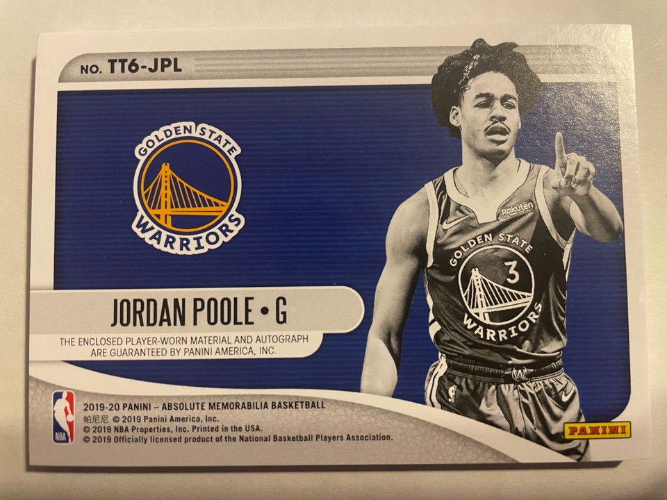 2019-20 Absolute Memorabilia Jordan Poole Tools Trade Signatures Level ...