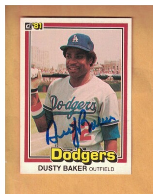 DUSTY BAKER AUTOGRAPHED 1981 DONRUSS BASEBALL CARD SIGNED LOS ANGELES ...