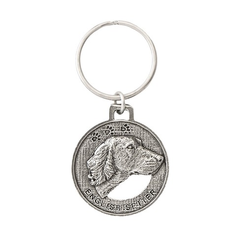 Creative Pewter Designs English Setter Dog Pewter Key Chain, Key Fob ...