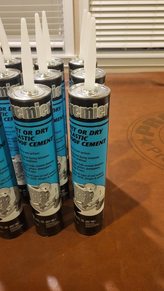 12 Premier Wet or Dry Plastic Roof Cement, Large 29oz Size -NEW SEALED ...