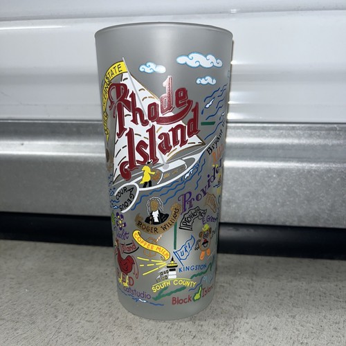 Catstudio Frosted Glass Tumbler 6" Souvenir 15oz Rhode Island | eBay