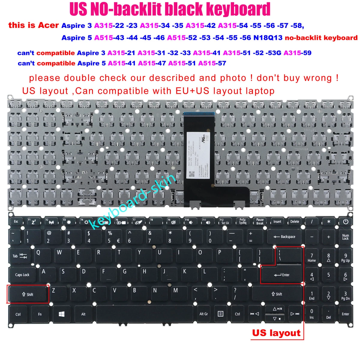 Acer Aspire Laptop Keyboard