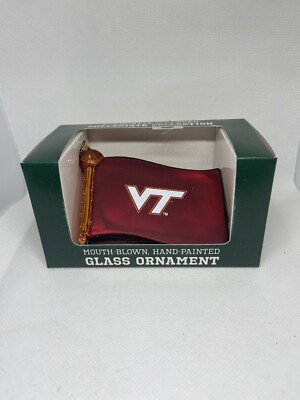Old World Christmas Virginia Tech Flag Blown Glass Christmas Ornament ...