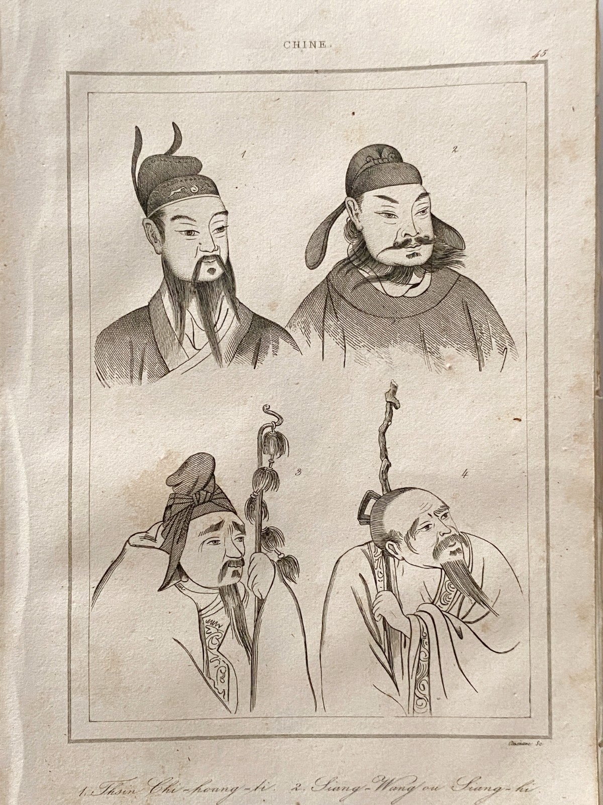 Lithograph China "Thsin Chi Hoang Ti - Siang Wang - Sou Tseu King - Han ...