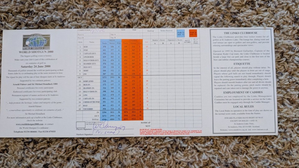 Lot Of 40 Autographed Golf Scorecards From Many Major Champions | eBay