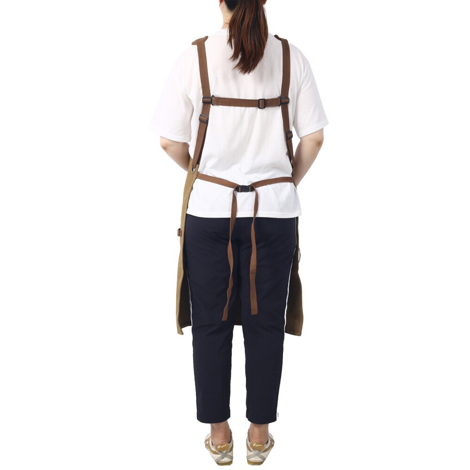 Long Heavy Duty Canvas Tool Apron Carpenter Woodworking Apron, 16 Oz ...