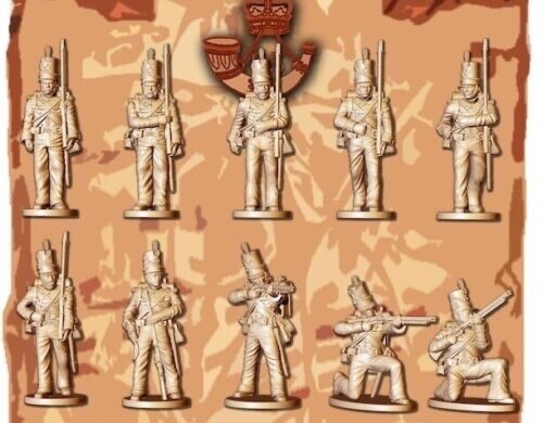 Napoleonic British 95th Rifles 18 28mm Figures, Sharpe, Waterloo ...