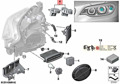 Genuine Set LED modules Left BMW F22 F23 F87 MOS 218d 218i 220d ...