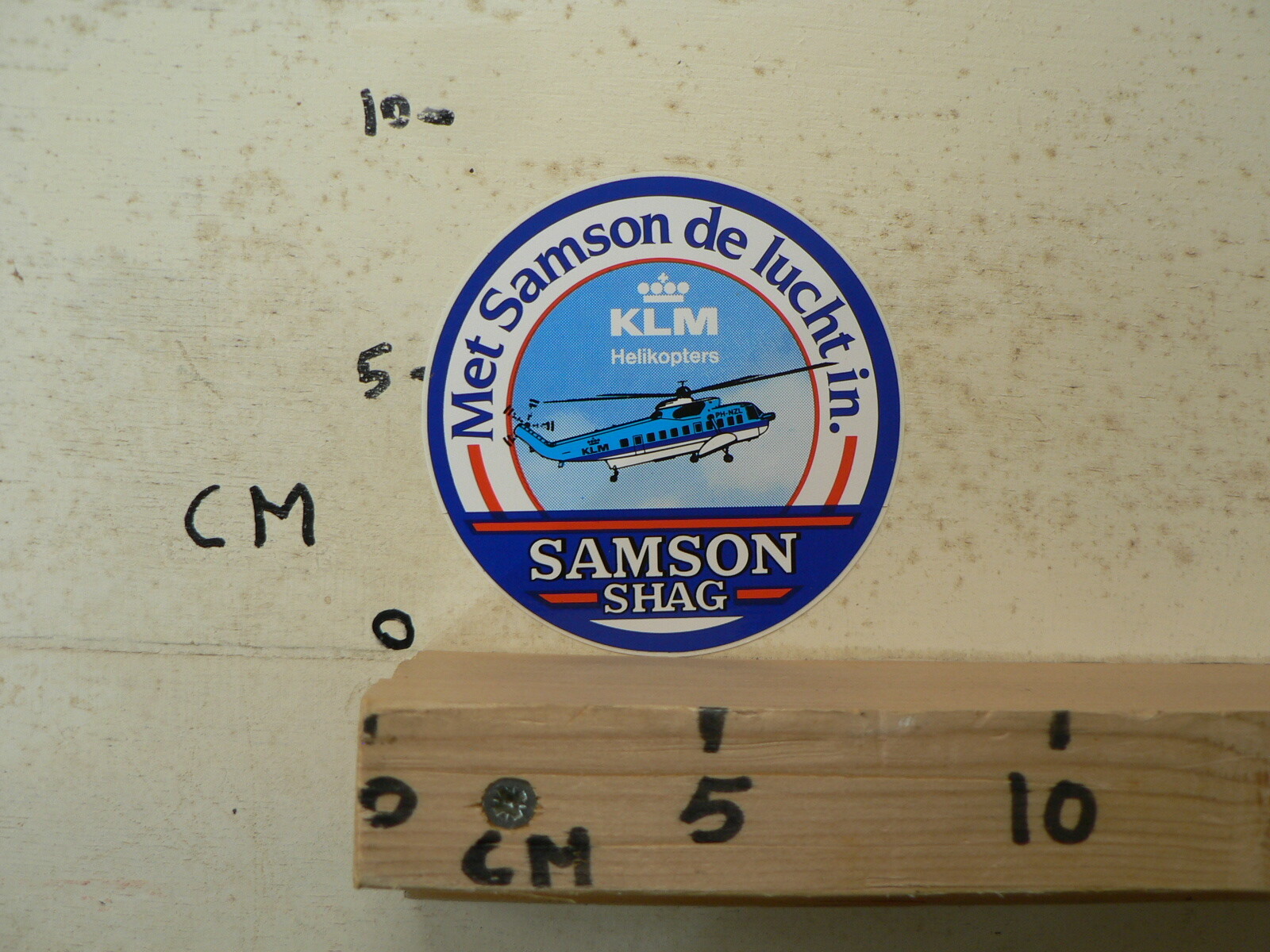 STICKER,DECAL MET SAMSON DE LUCHT IN KLM HELIKOPTERS SAMSON SHAG | eBay