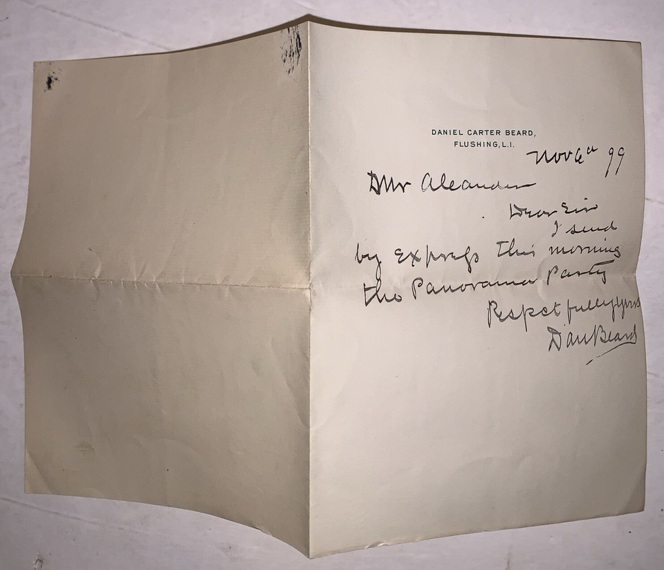 Scritta a Mano Firmato Lettera, By Daniel Carter Barba, Ragazzo Scout ...