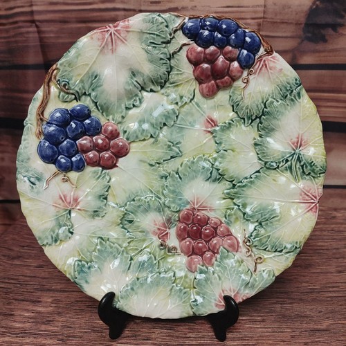 Vintage Embossed Grape/Leaves 10" Decorative Collectors Plate Unsigned ...
