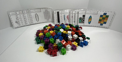 Math Linking Cubes Manipulatives with Dot Activity Cards | eBay