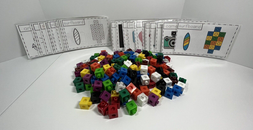 Math Linking Cubes Manipulatives with Dot Activity Cards | eBay