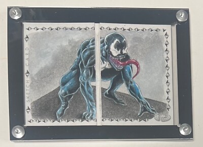 2019 UD Marvel Premier Dual-Panel Sketch Venom by Andrei "Dre" Ausch w ...