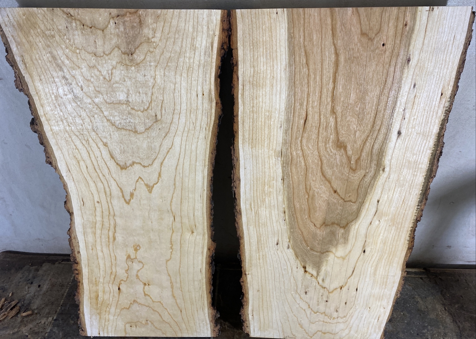 (2) live edge black Cherry Boards Kiln dried and planed 1.25”x8-11”x21 ...