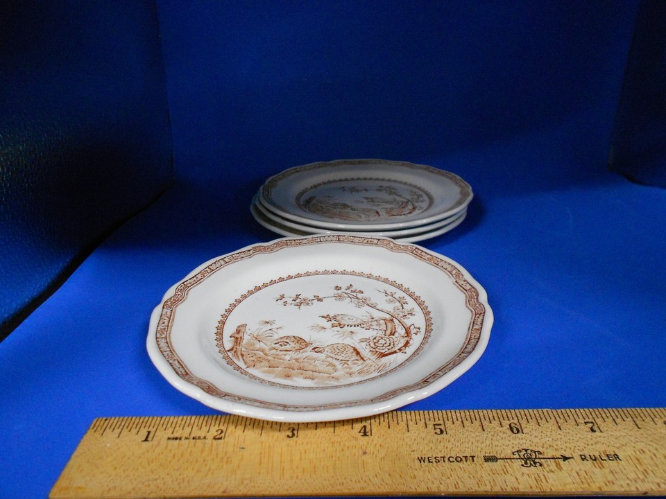 4 Furnivals Brown Quail Bread Plates Vintage England 6 inches | eBay