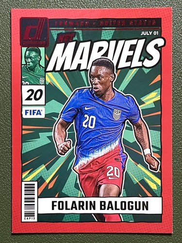 2024-25 Panini Donruss Soccer FIFA Folarin Balogun Net Marvels Red #19 ...