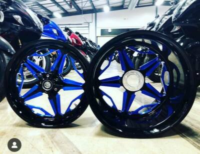 BLACK AND BLUE 330 SPEED STAR WHEELS FOR 2001-2004 Suzuki GSXR 1000 | eBay