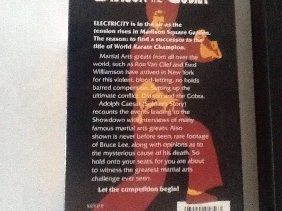 Dragon and the Cobra VHS Bruce Lee Fred Williamson Adolph Caesar ...