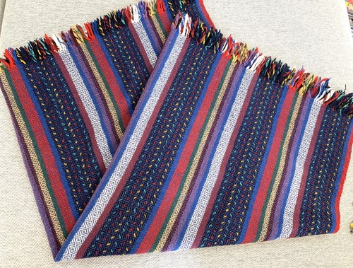 Large Wool Blanket Throw- Striped- Hand Made In Peru 44x44 Inches | eBay
