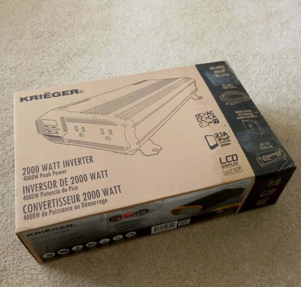 Krieger 2000 Watts Power Inverter 12V to 110V, Modified Sine Wave Car ...
