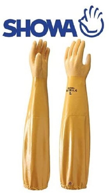 Showa 772 Long Sleeve Yellow Nitrile Gloves - Size 8 for sale online | eBay