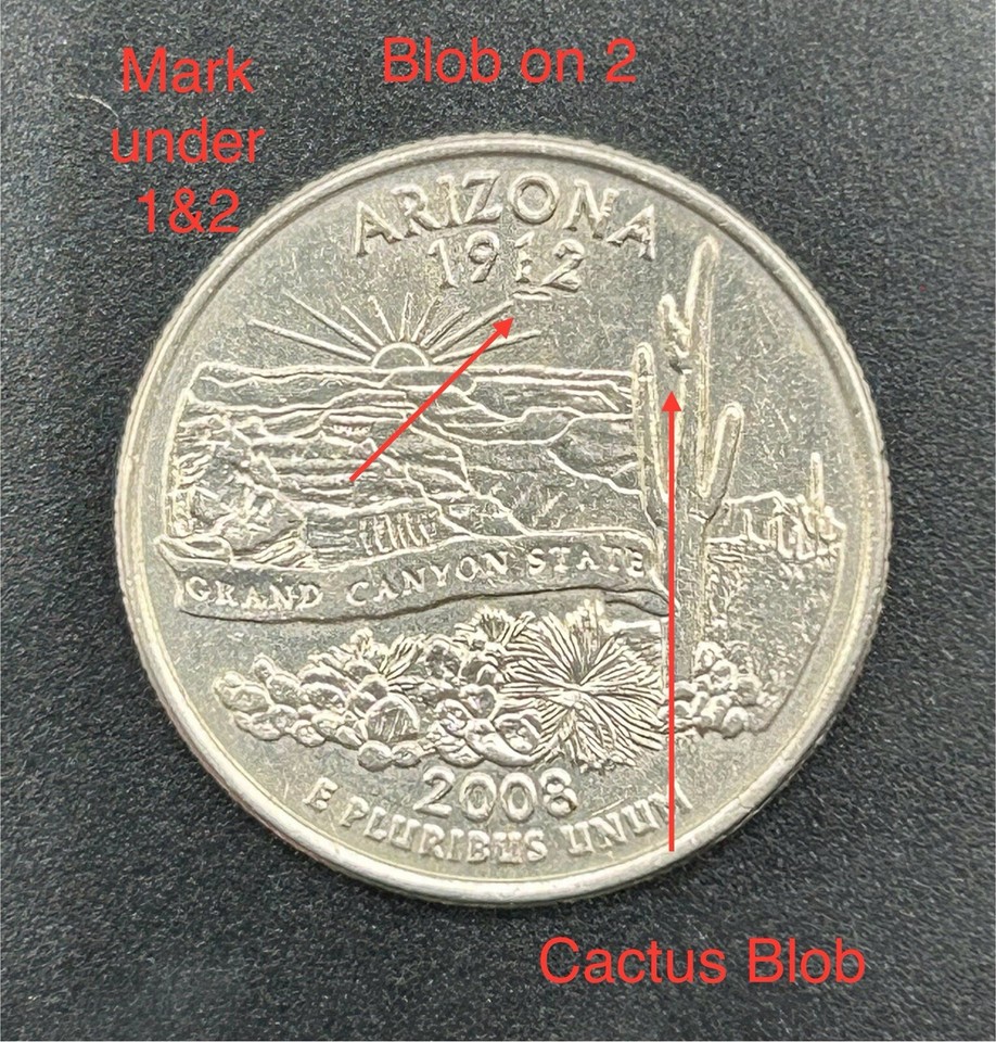RARE⭐️Rare⭐️RARE 2008 Arizona Quarter P Mint Multiple Unique Errors | eBay
