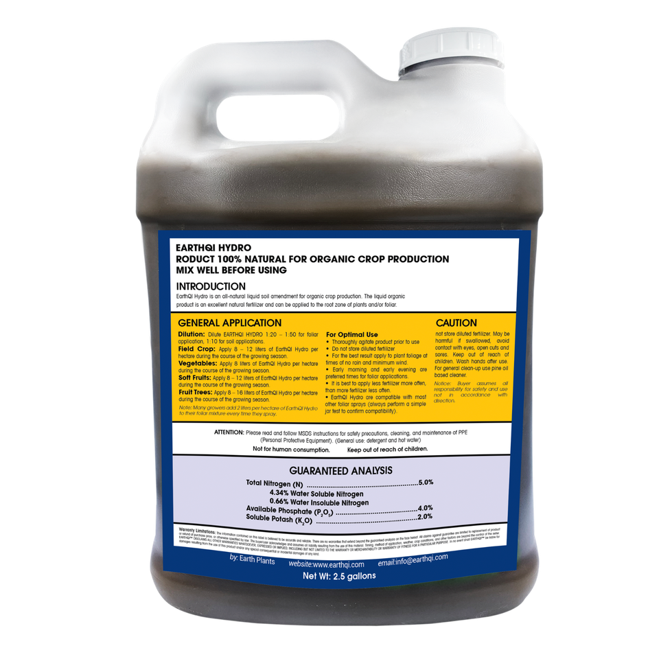 EarthQI Hydro Hydrolized Fish Liquid Fertilizer - 5 Gallon Case (2x2.5 ...