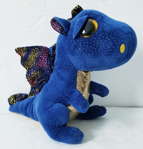 TY Dragon Plush Saffire Beanie Boos Blue 9" Sparkle Eye Stuffed Animal ...