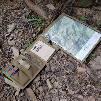 Navigation Case w/Protective Map Pouch for Military Hiking, Tactical ...