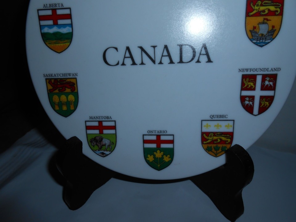 VTG ORNAMIN MELAMINE 6" CANADA PLAQUE/COASTER/TRIVET/PLATE 10 ...